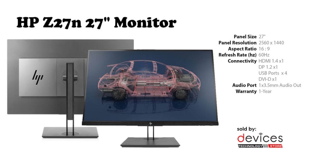 HP Z27n 27" IPS Monitor • Devices Technology Store