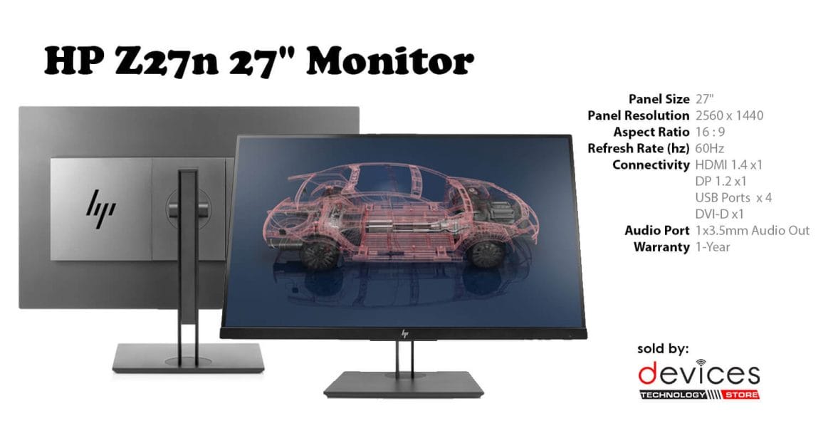 HP Z27n 27" IPS Monitor • Devices Technology Store